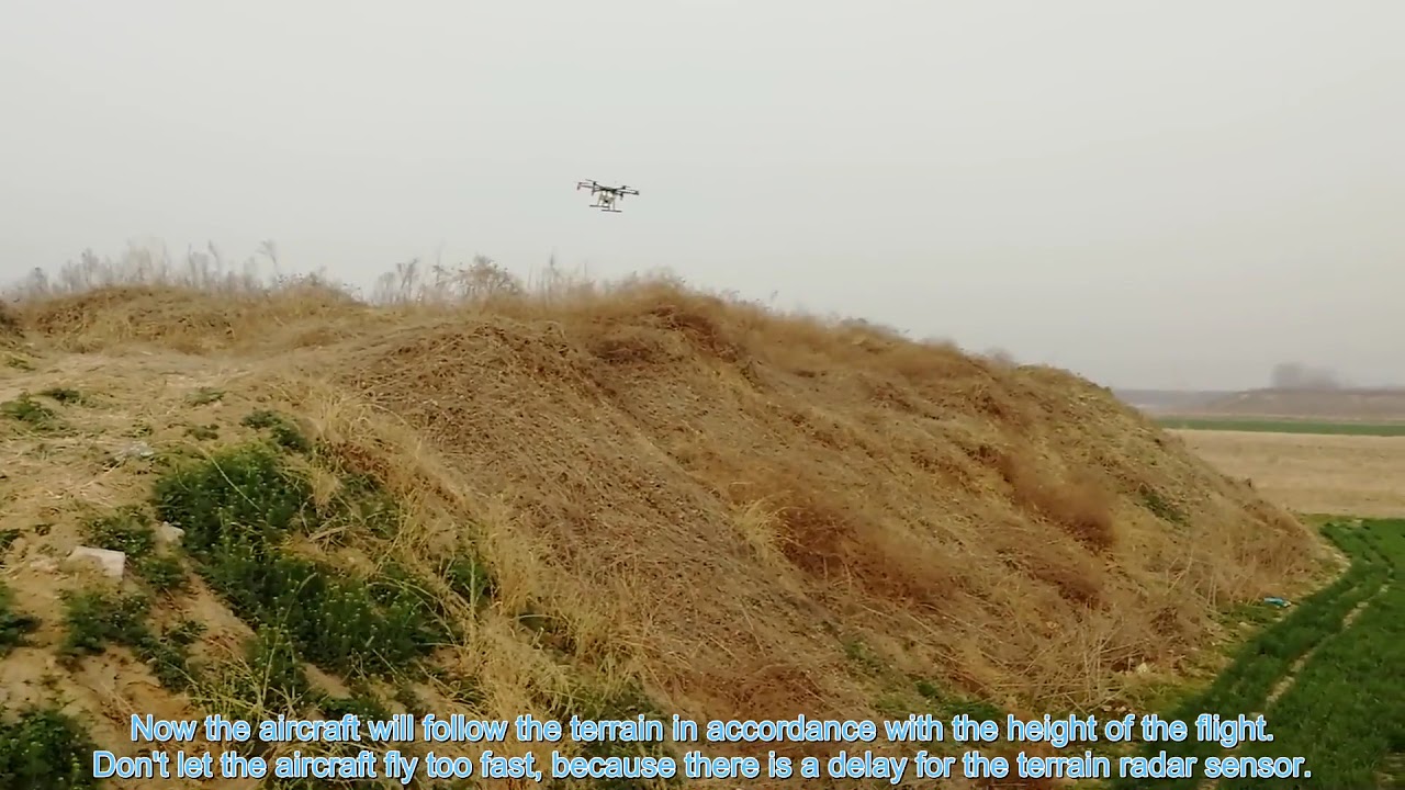 agriculture drone terrain following video - YouTube