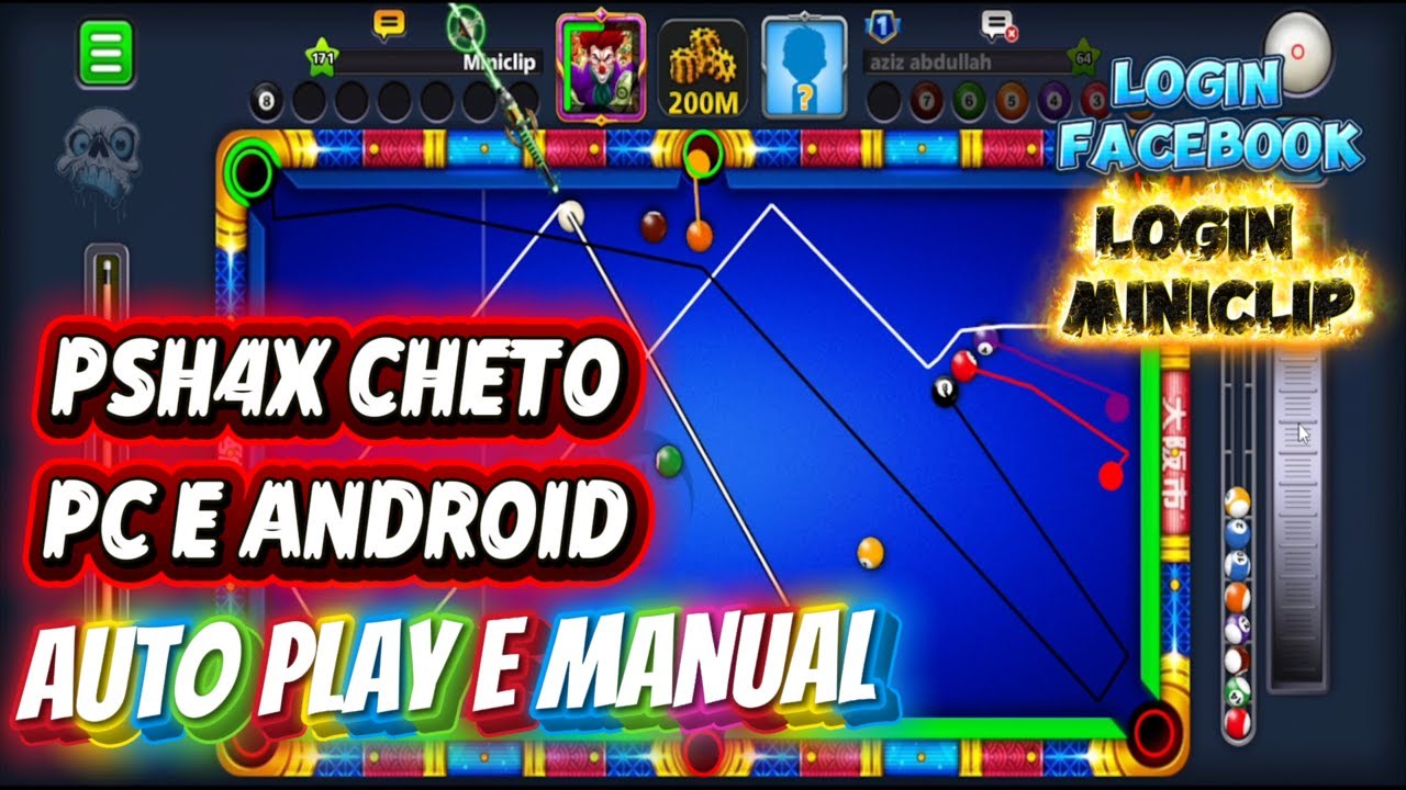 SAIU / O MELHOR HACK AUTO PLAY E MANUAL ANDROID E PC / JOGO 8 BALL POOL ...