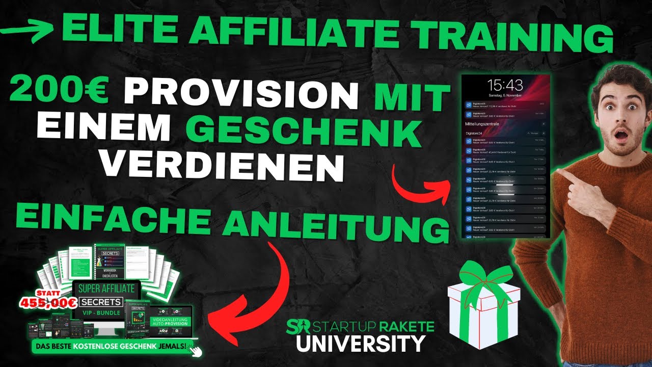 Elite Affiliate Trainingslager 💰 200€ mit Geschenk verdienen 🎁 Super Affiliate Secrets Bundle ...