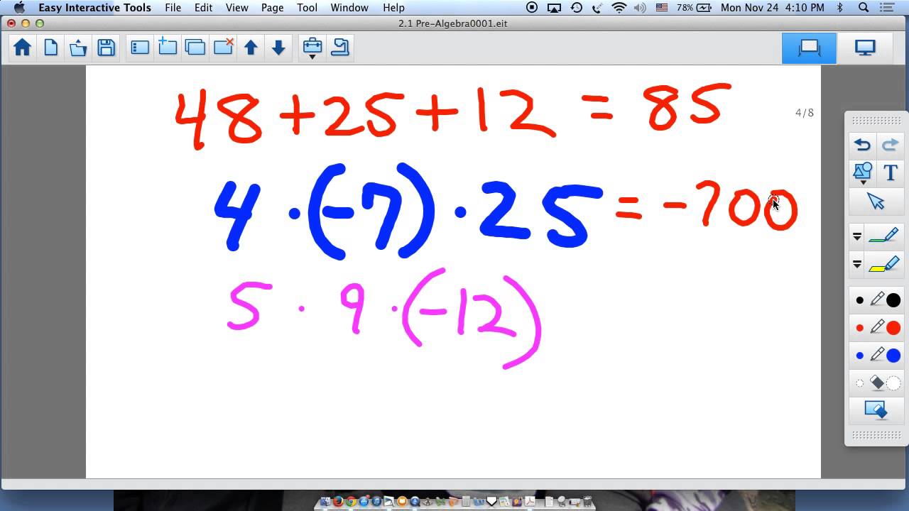 Properties and Operations Pre Algebra - YouTube