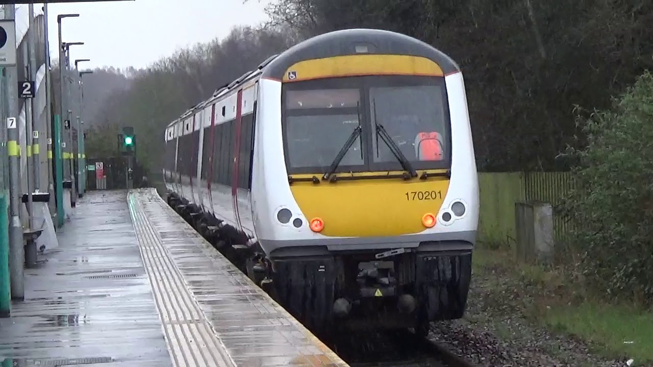 Pye Corner train station-train going to Bridgend - YouTube