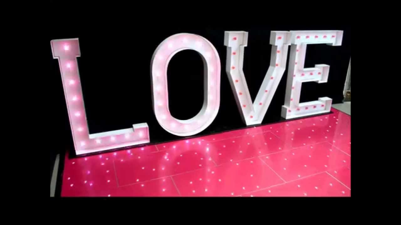 LIGHT UP LOVE LETTERS - LED 5ft LOVE LETTERS - YouTube