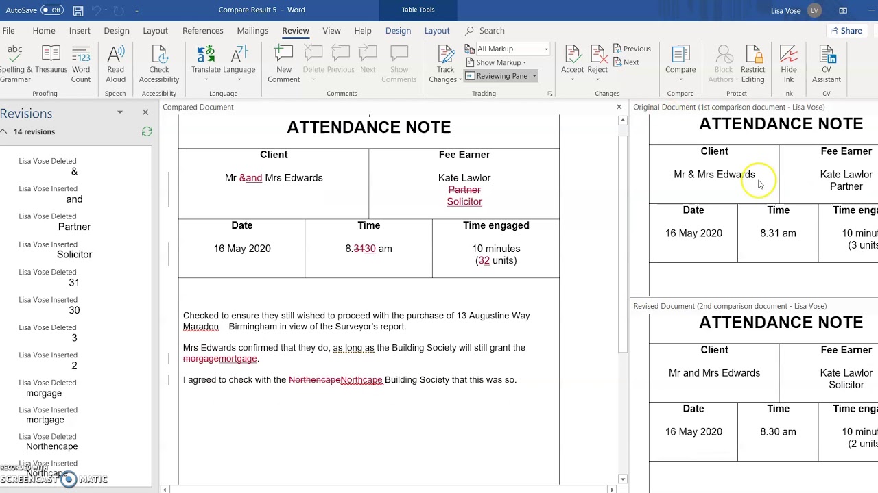 Compare documents legal black line - YouTube