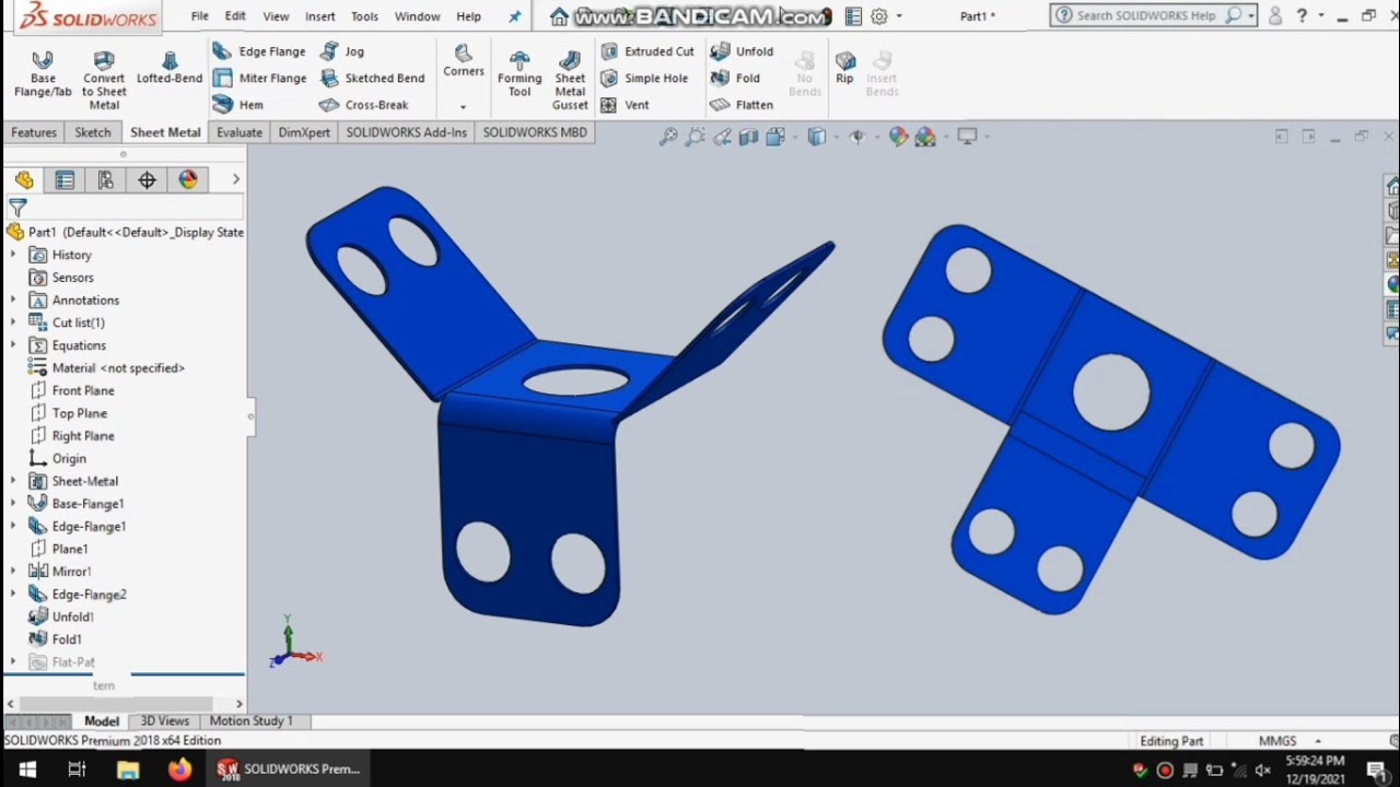 Solidworks Tutorial Part (sheet metal) || Untuk Pemula! - YouTube
