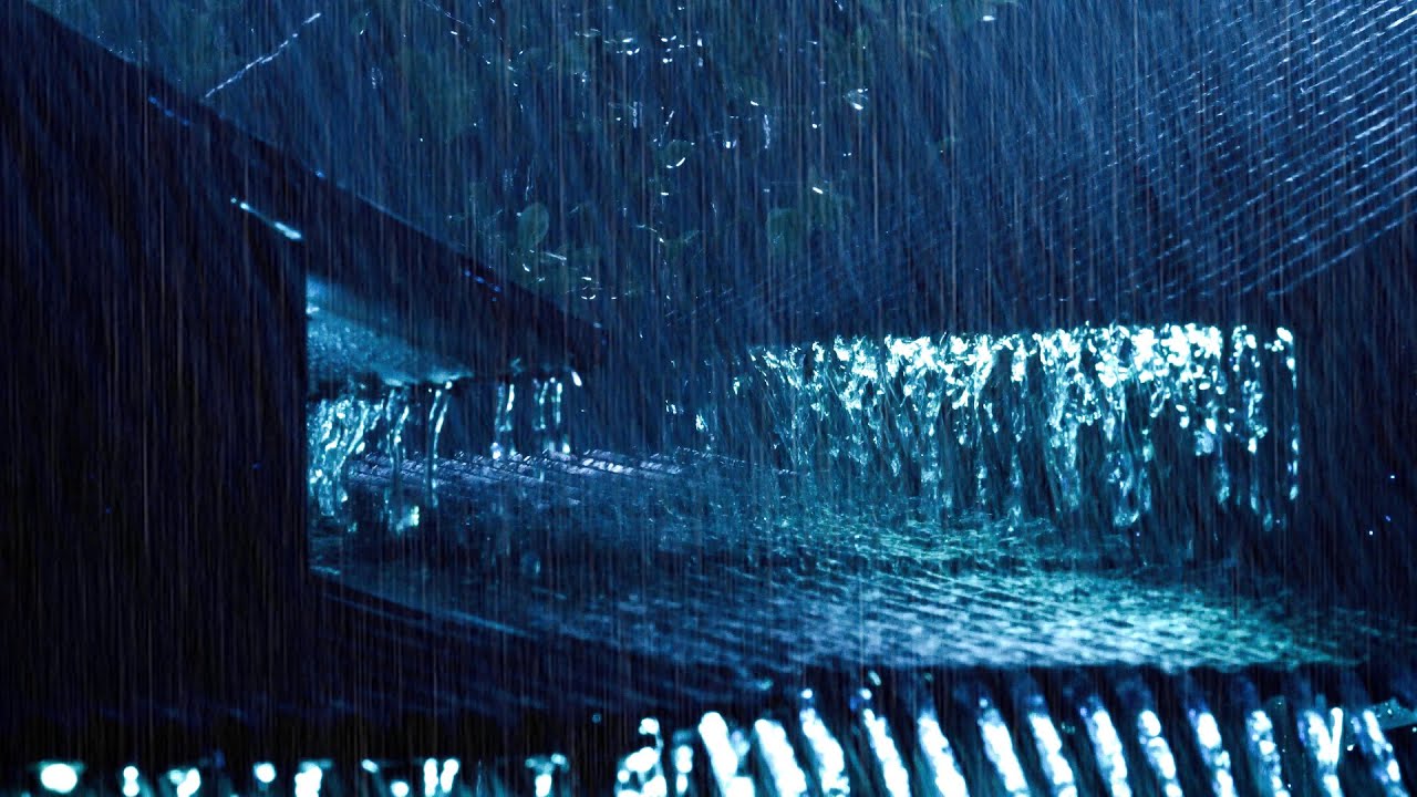 Very Heavy Rain on a Metal Roof to Sleep Immediately with Rumbling ...