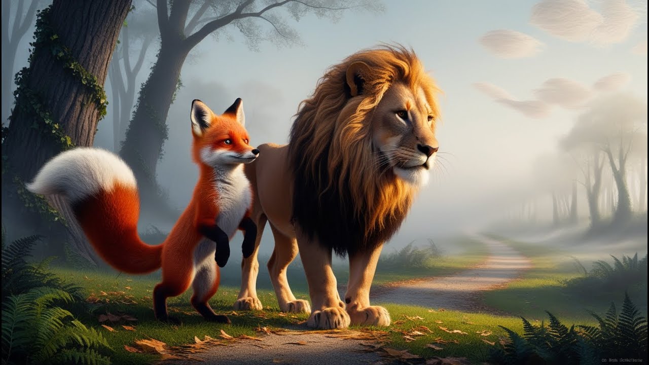 🐯🐹The fox and lion story for kids frindship story🐯🐹II @kidsbdchannel🐯🐹 ...