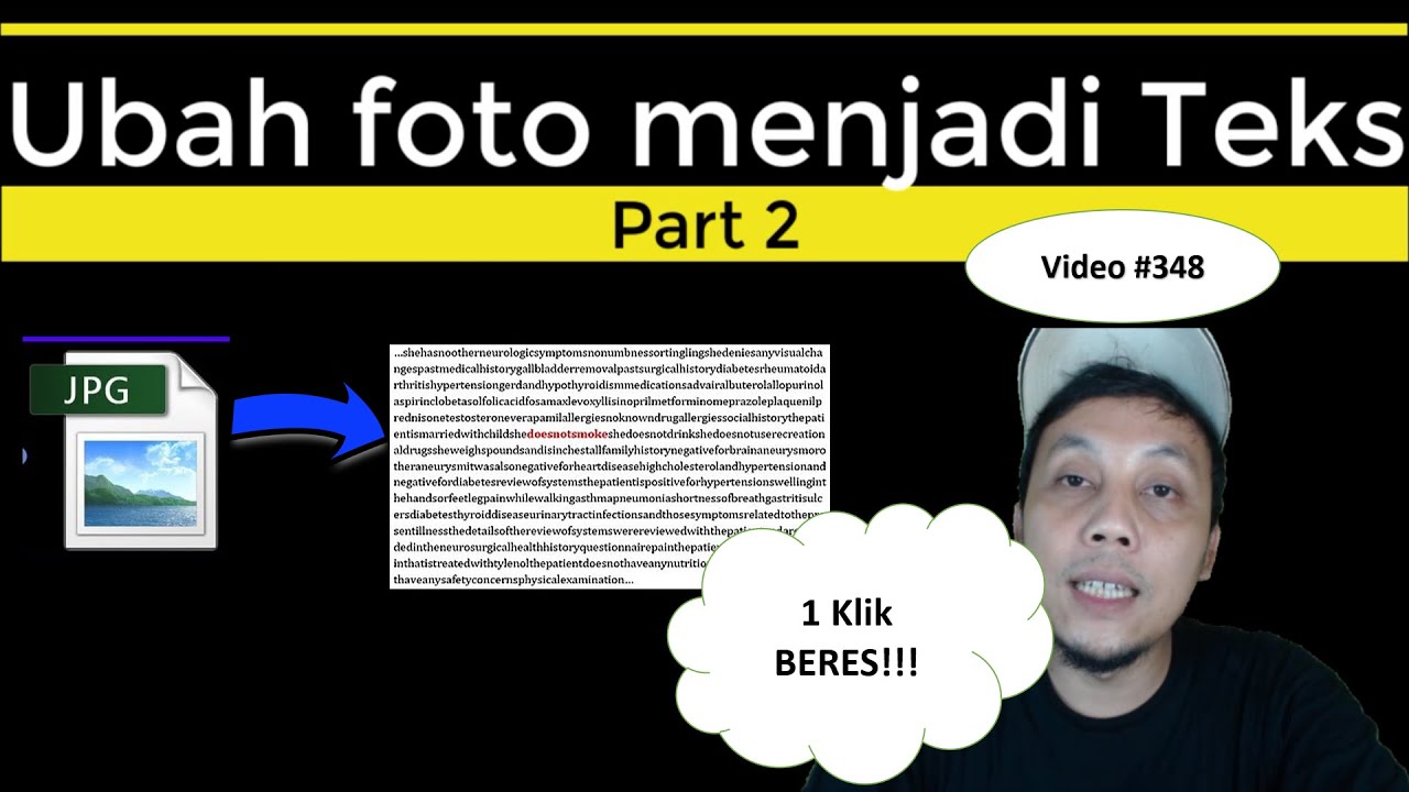 348. Ubah foto / Gambar Menjadi teks (part 2) - YouTube