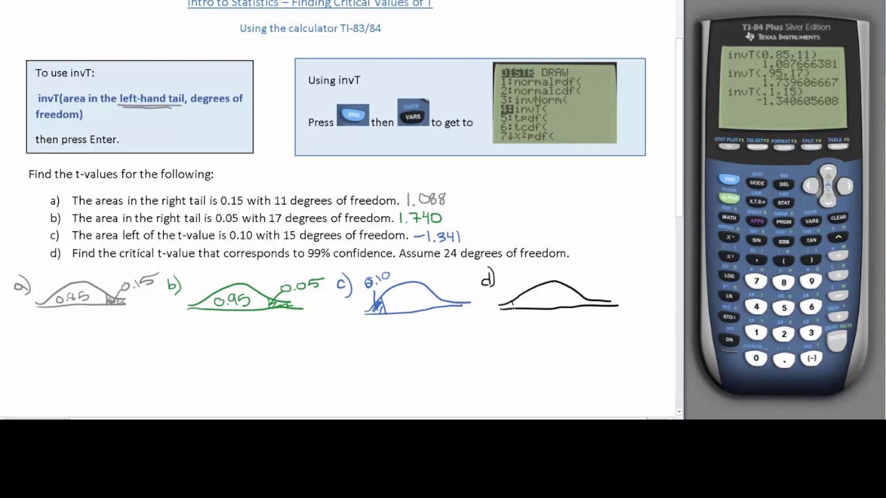 Intro Stats - Finding t-values - YouTube