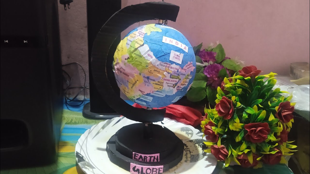 how to make a earth globe with plastic ball 🌎 easy trick 🌍 😯😱 - YouTube