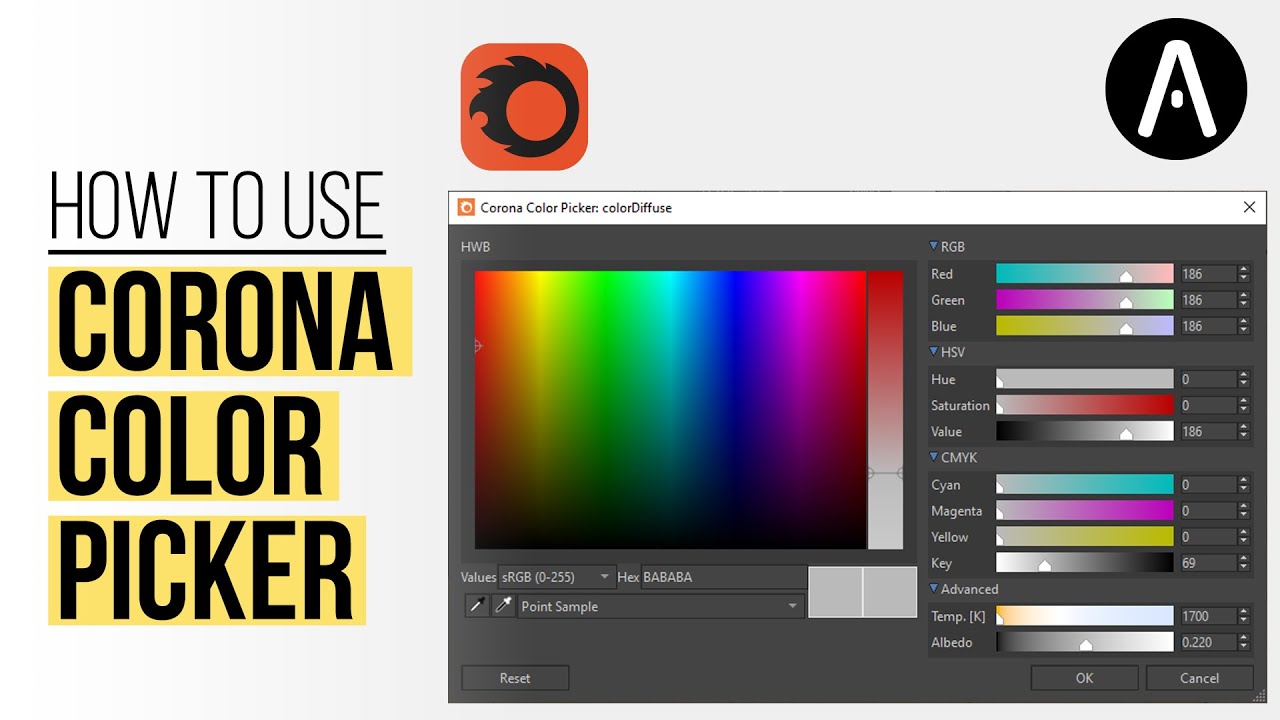 How to use the Corona Improved Color picker for 3ds Max - YouTube