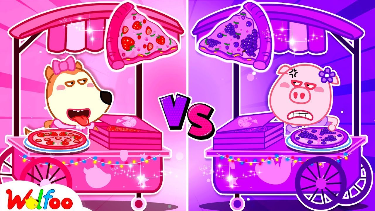 Pink Food VS Purple Food Challenge by Wolfoo - Wolfoo Kids Stories ...