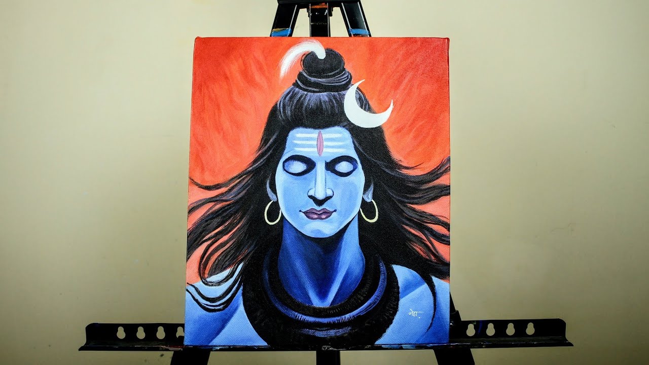 Lord Shiva Acrylic Painting | Mahadeva Painting | Acrylic on canvas ...