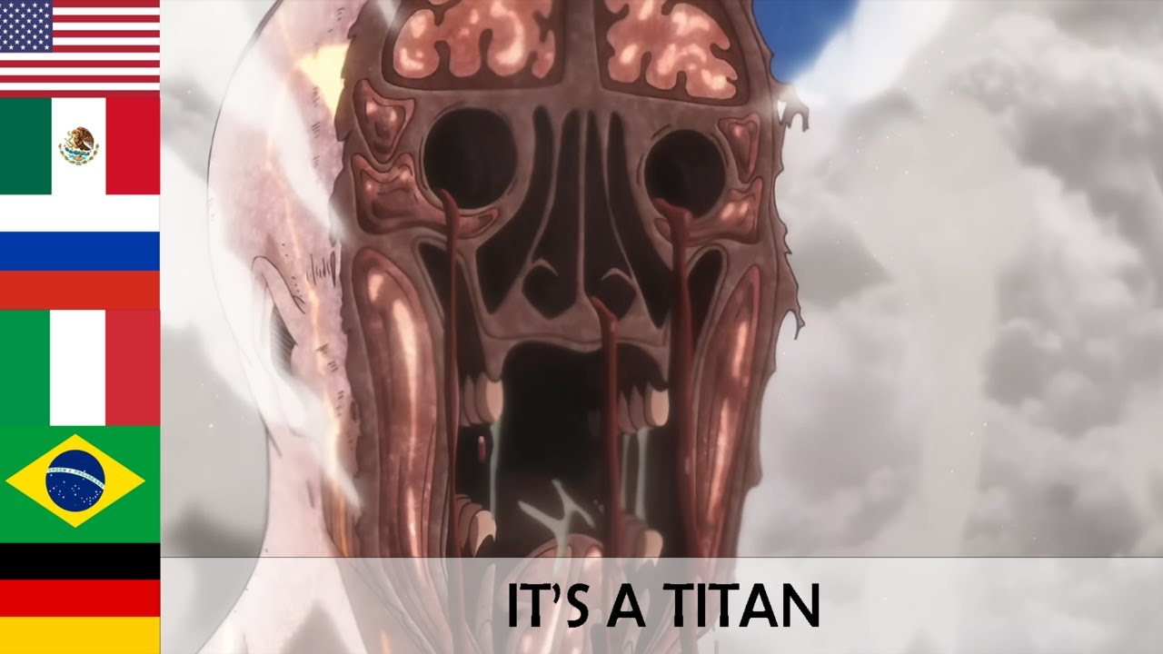 "IT'S A TITAN" in 7 languages Attack On Titan - YouTube
