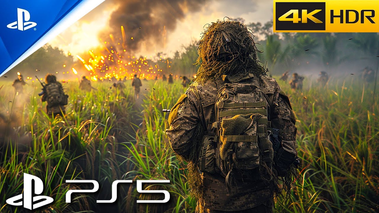 VIETNAM RICE FIELD AMBUSH (PS5) Immersive ULTRA Graphics Gameplay ...