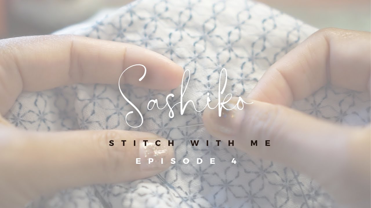 Sashiko Stitch with Me | ep. 4 - Kaku Shippo | No BGM, Ambience | Free ...