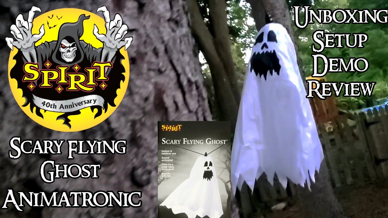Spirit Halloween 2009 - SCARY FLYING GHOST Animatronic - Unboxing ...