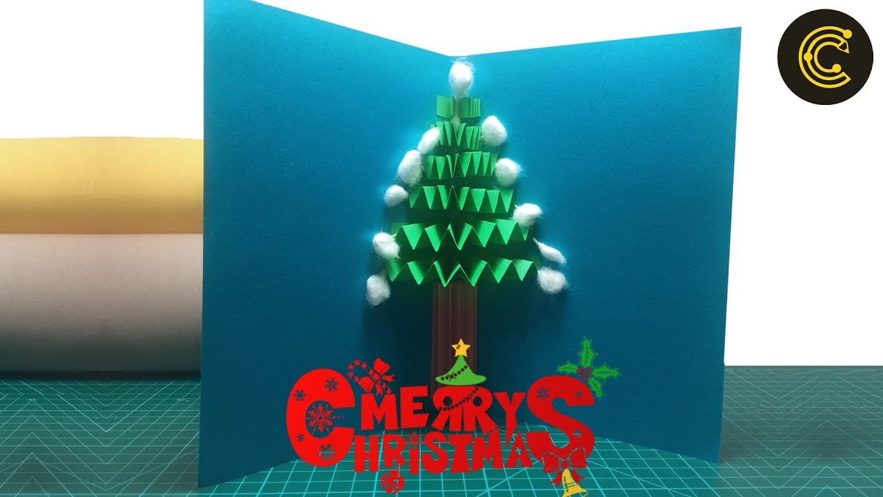 Diy 3d Christmas Pop Up Card Very Easy How To Make Craft And