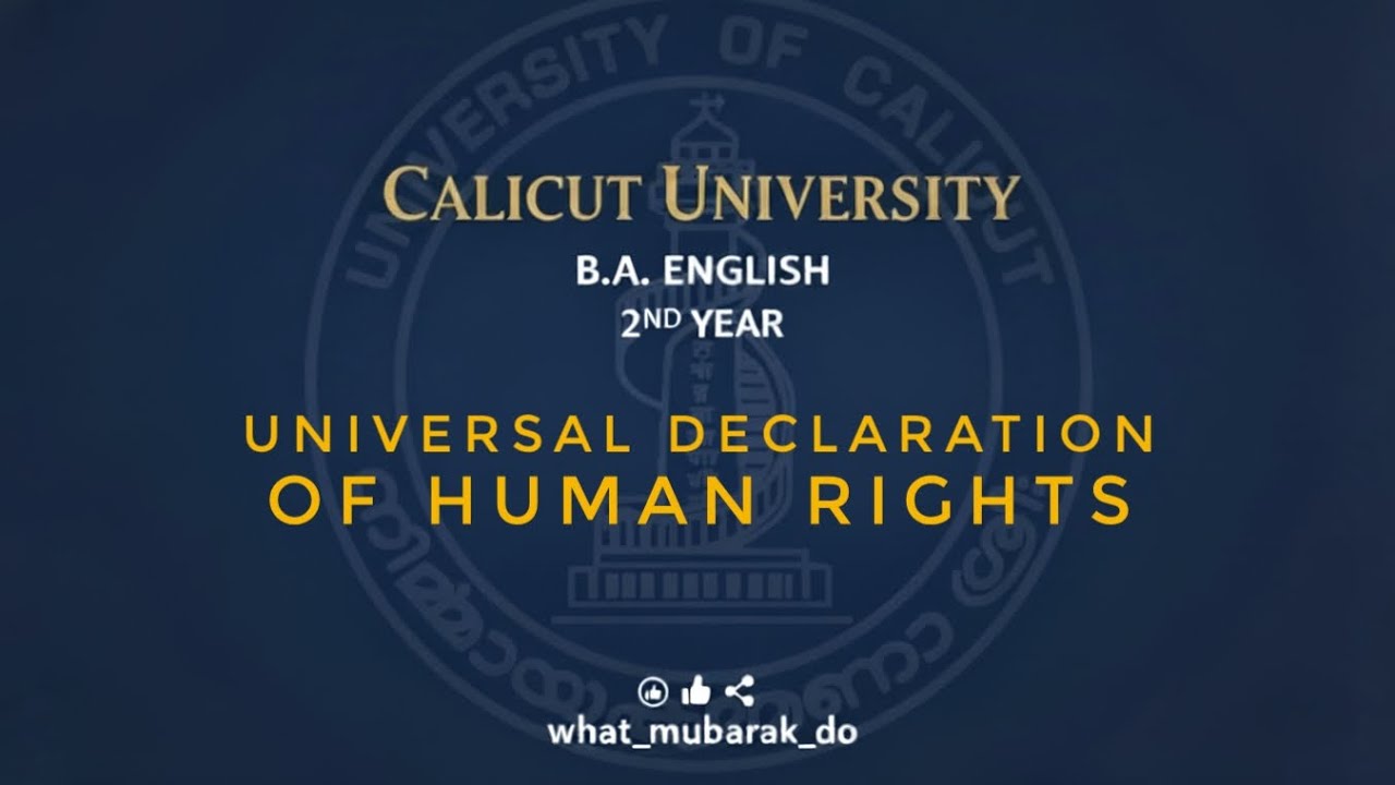Universal Declaration of Human Rights (Preamble) Unit 15 | BA English ...