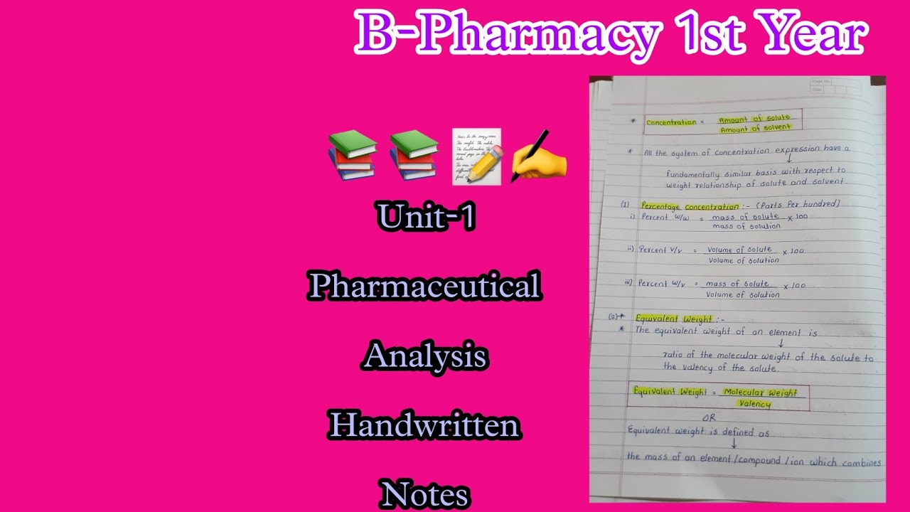 B- Pharmacy 1st Year Unit-1 Pharmaceutical Analysis Handwritten Notes 📝 ...