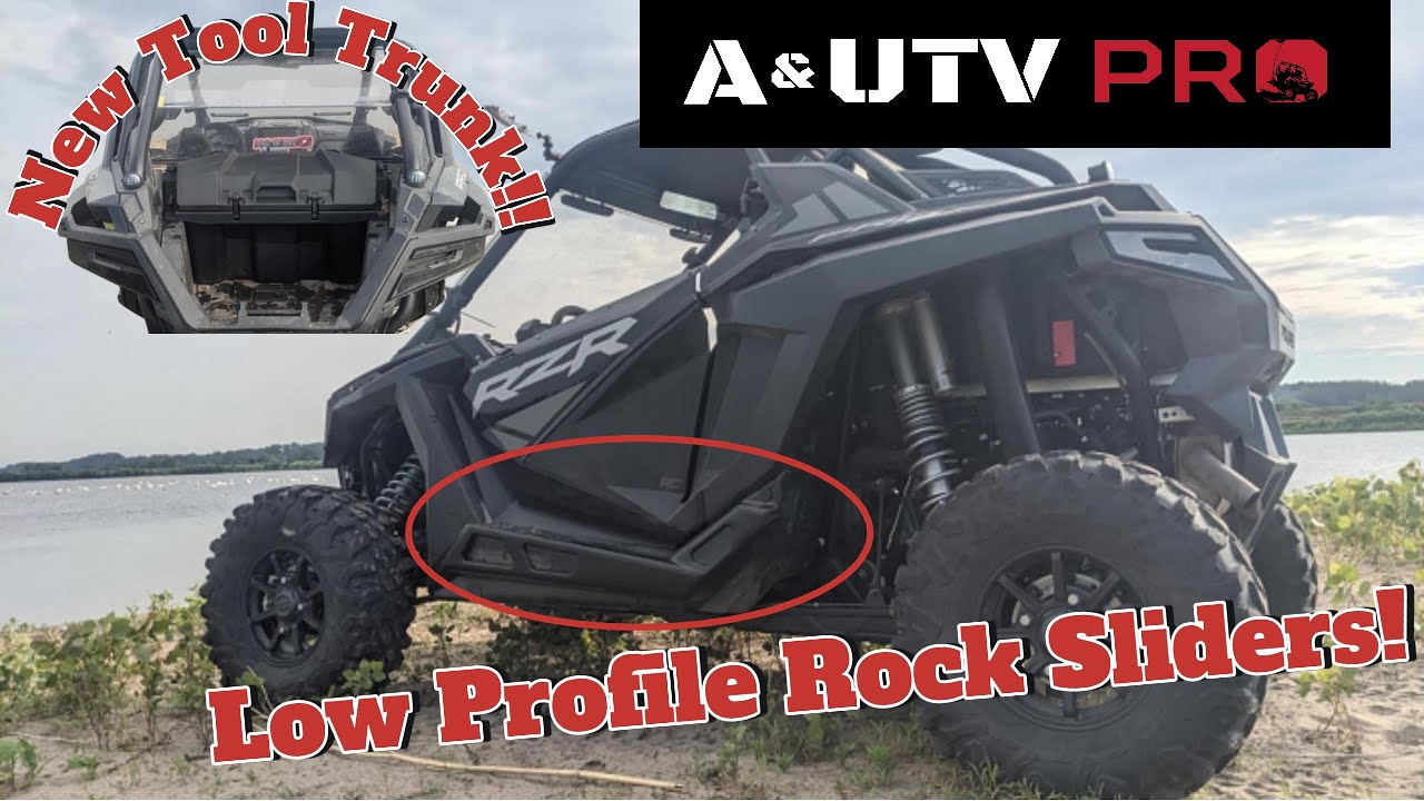 Installing NEW Low-Profile Rock Sliders and a HUGE tool trunk on the Polaris Pro XP! - YouTube