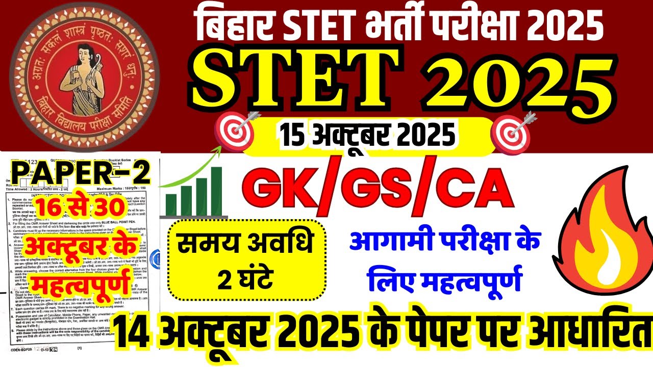 STET exam review 2025| BIHAR STET 15 OCTOBER ALL SHIFT PAPER | 14 ...