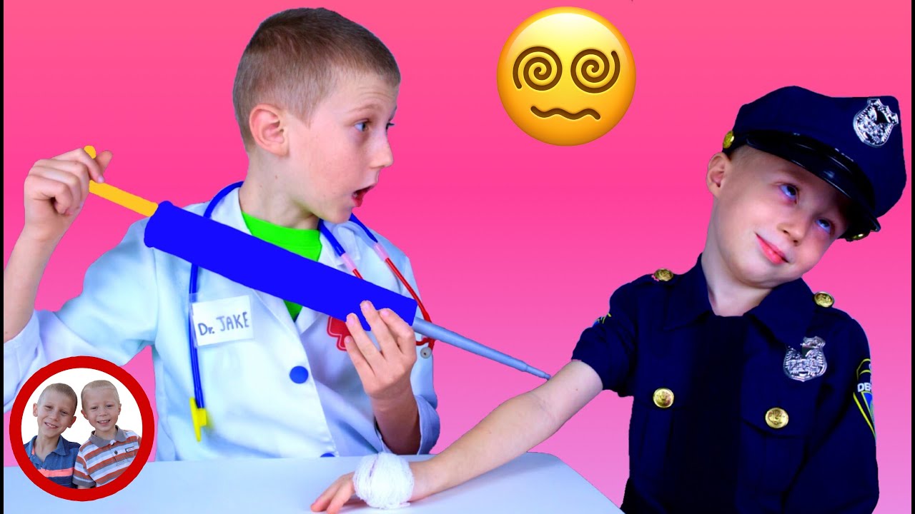 Doctor set toys | Blood Phobia! | Mike and Jake pretend play | Doctor ...