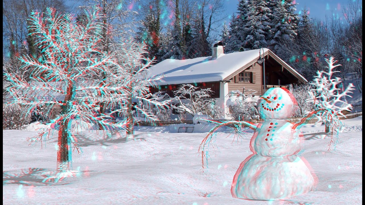 Happy, little Snowman - Anaglyph 3D Red/Cyan Animation - YouTube