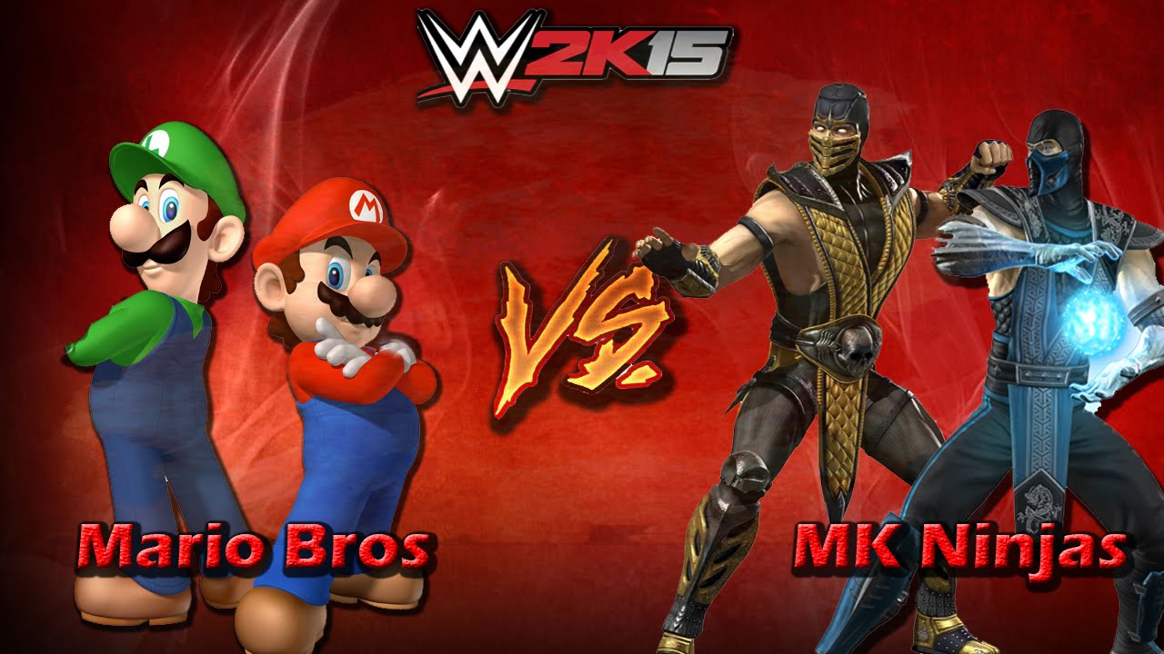 WWE2K15 - Scorpion and SubZero vs The Mario Bros - YouTube