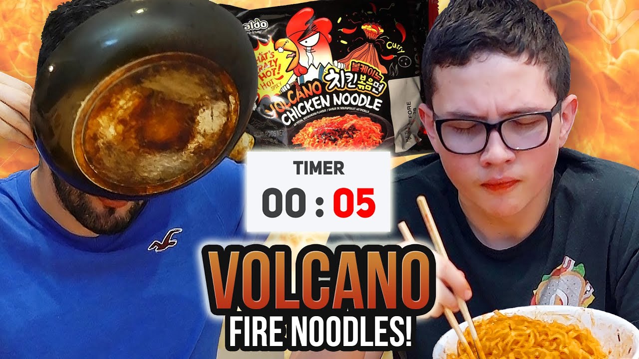 PALDO VOLCANO CHICKEN FIRE NOODLE CHALLENGE!!! | Paldo Volcano Curry ...