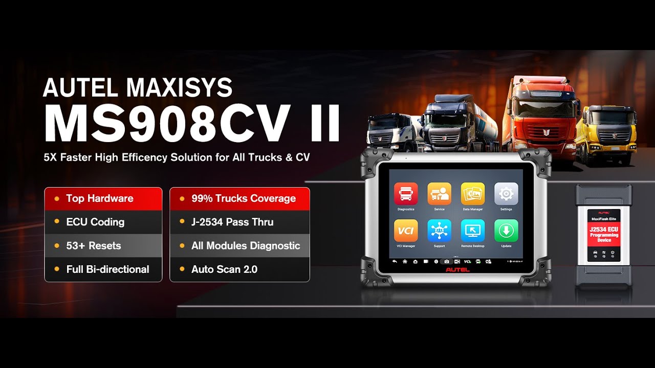 Autel MaxiSys MS908CV II Truck Scanner: 2025 Upgrade of MS908CV - YouTube