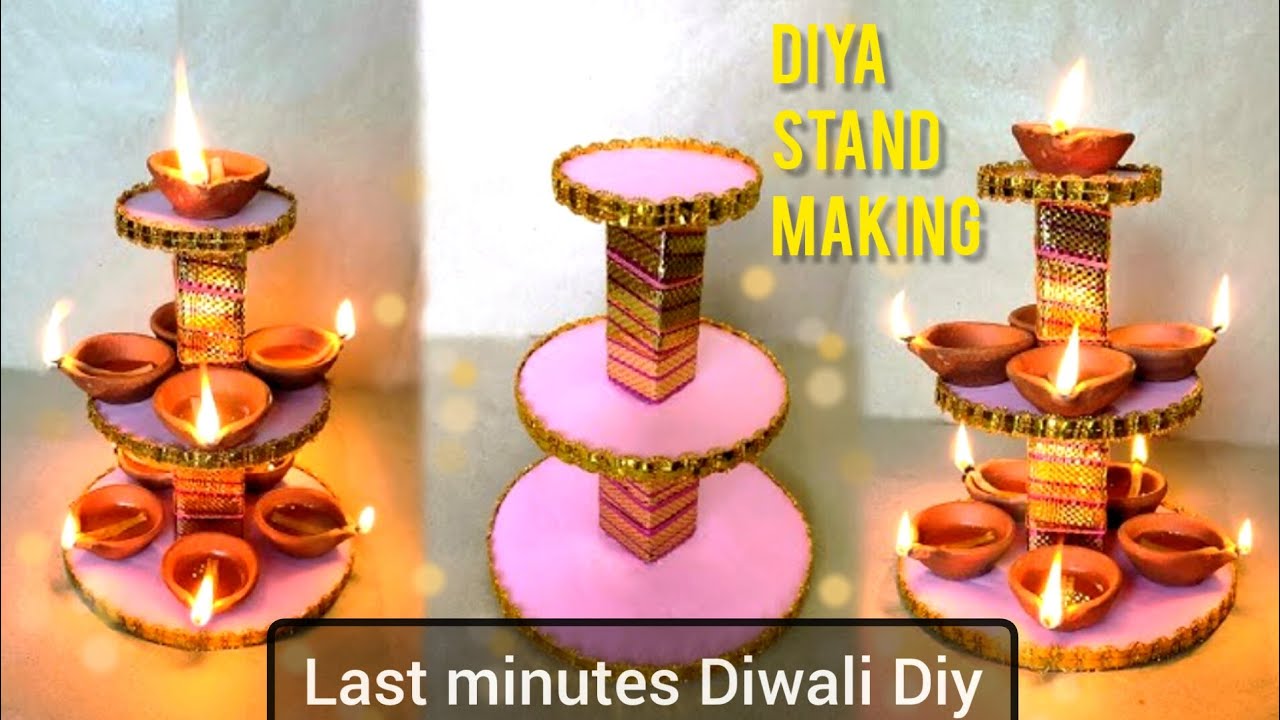 Diy Diya Stand Craft l Easy and Beautiful Diwali Decoration Ideas at ...