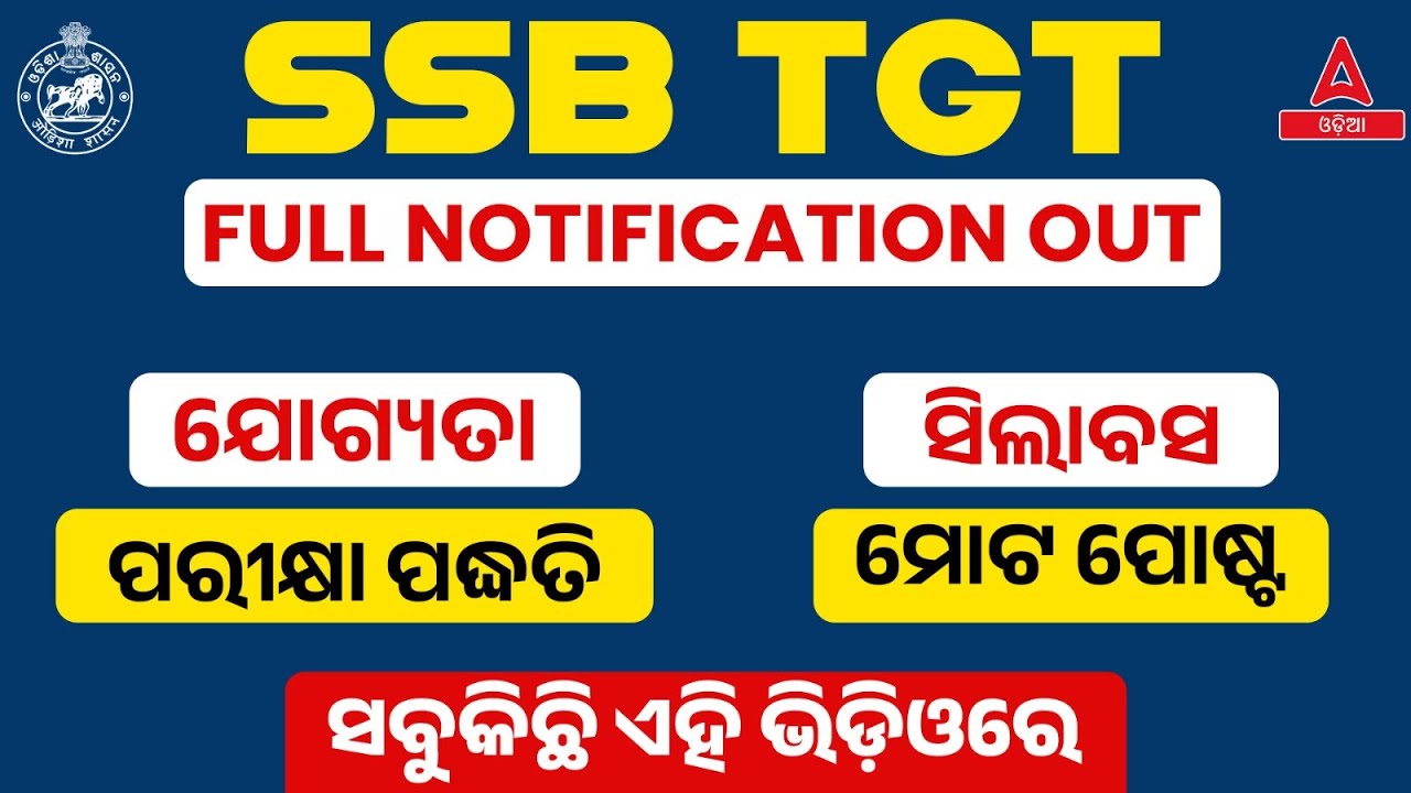 SSB TGT Recruitment 2024 | SSB TGT Qualification, Test Method, Syllabus ...