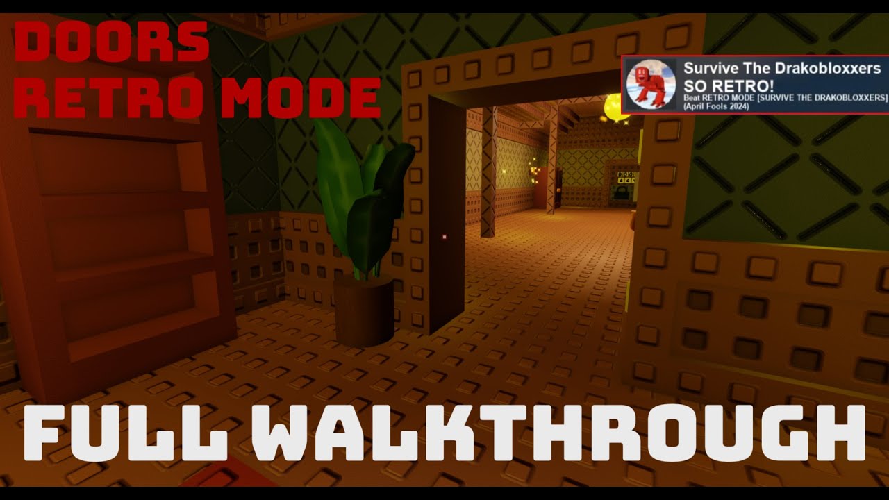 ROBLOX DOORS | RETRO MODE ( APRIL FOOL ) - FULL WALKTHROUGH - YouTube