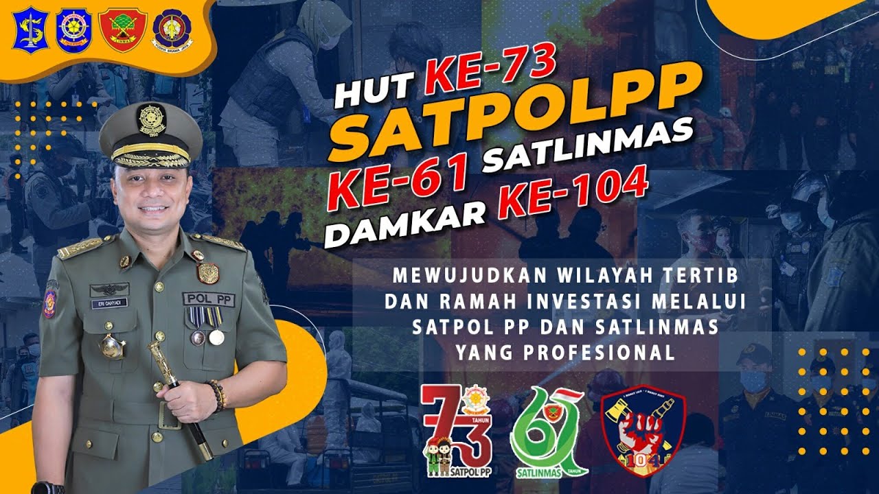 HUT Ke-73 Satpol PP, Ke-61 Satlinmas, & Damkar Ke-104 Tahun 2023 - YouTube