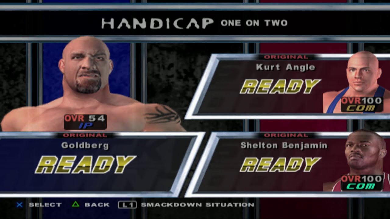 Goldberg vs Team Angle | 1 vs 2 Handicap Match | WWE SD HCTP - YouTube