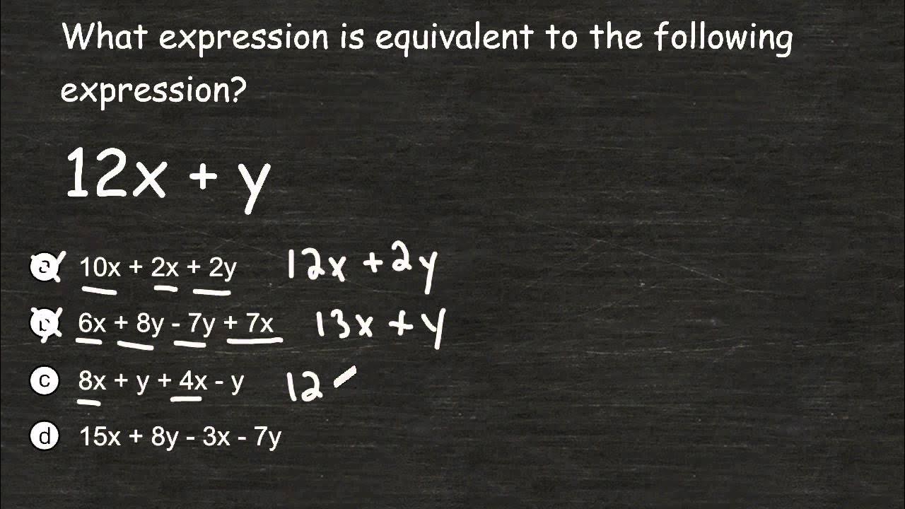 Combining Like Terms To Find Equivalent Expressions - YouTube