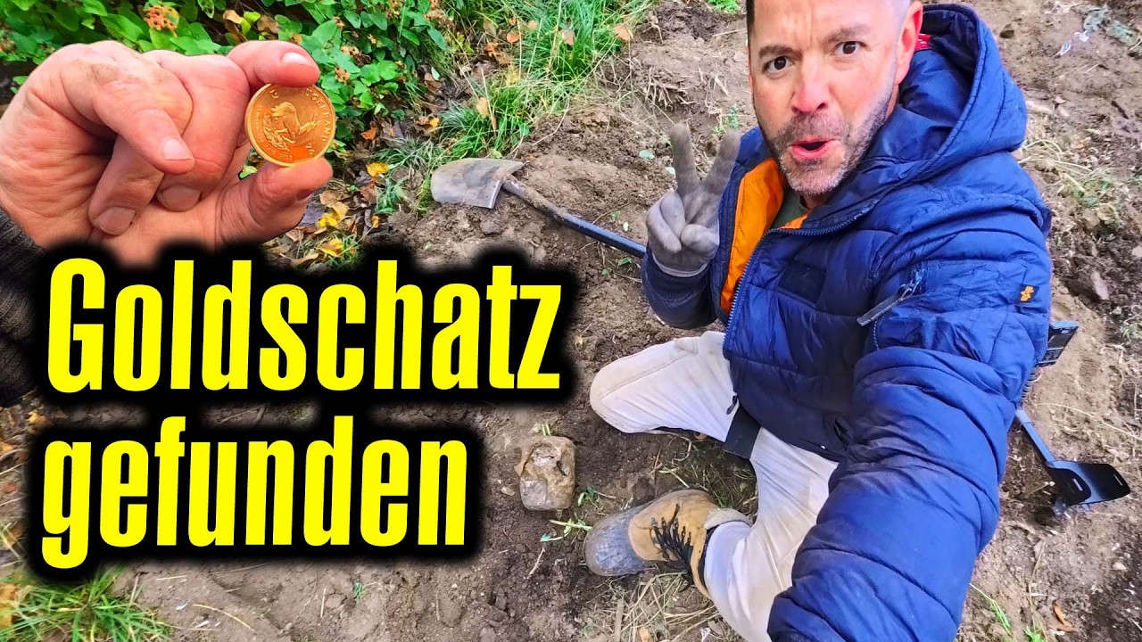 GOLD FUND im Garten - How to find a Goldschatz - Mit dem Metalldetektor ...