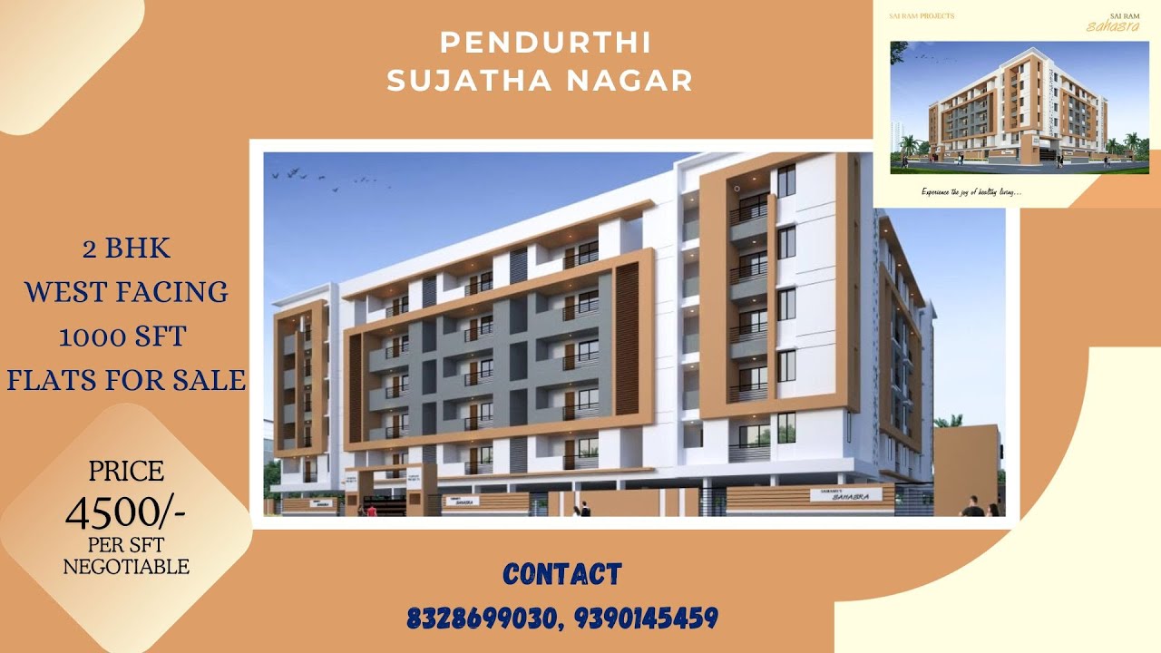 Pendurthi sujatha Nagar | 2 BHK West Facing | 1000 SFT | Flats For Sale ...