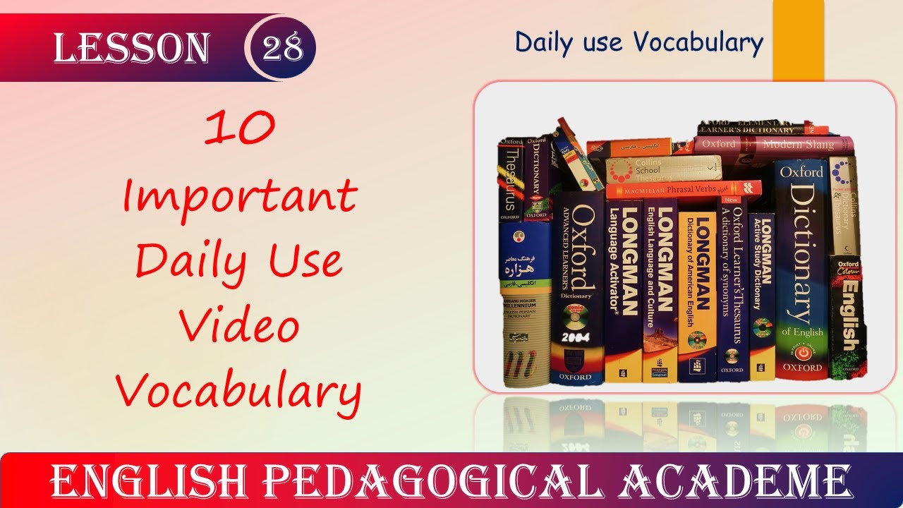 DAILY USE VOCABULARY : LESSON 28 || Learn English || Vocabulary Words ...