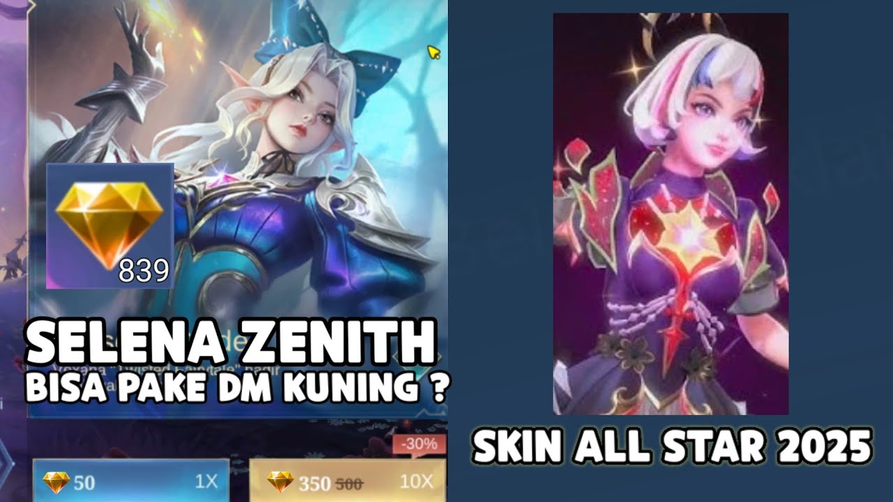 BENERAN DAPAT SKIN ! EVENT SELENA ZENITH BISA PAKAI DIAMOND KUNING ? DAN SKIN ALLSTAR 2025 - YouTube