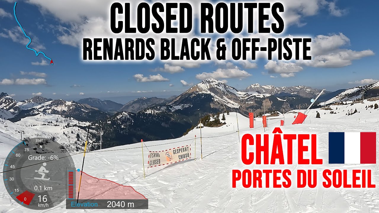 [4K] Skiing Châtel, Closed Routes - Renards Black & Off-Piste, Portes ...