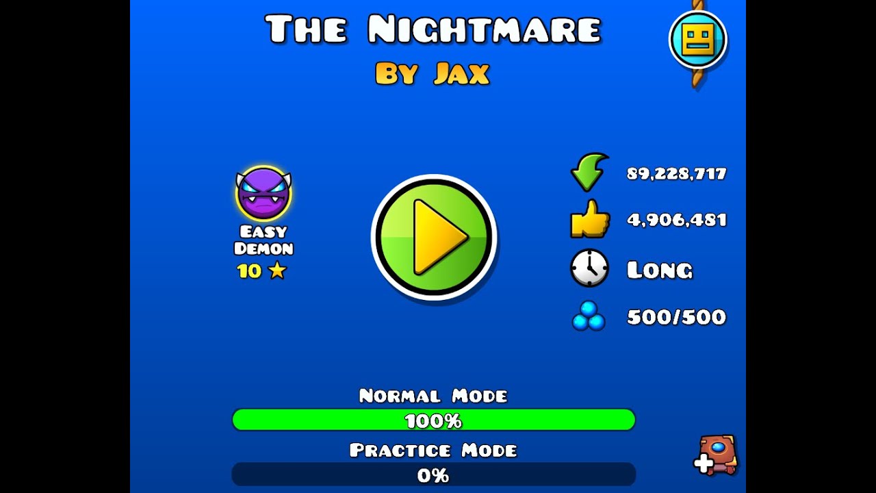 Geometry dash Level The Nightmare - YouTube