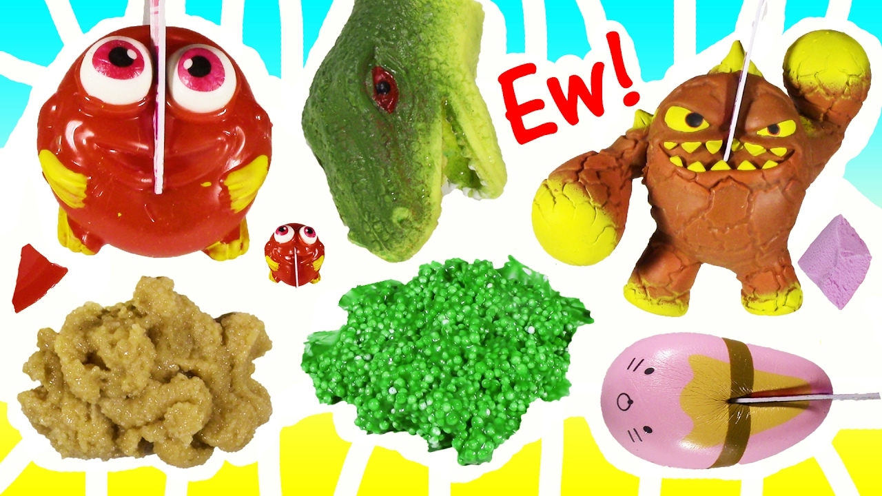 Cutting OPEN Squishy GROSS Dino DRAGON! SLIME Mesh Ball! Skylander ...