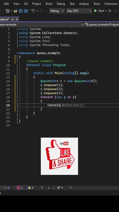 C# Queue Example | Easy learning of C# for beginners | C# Programming Tools - YouTube
