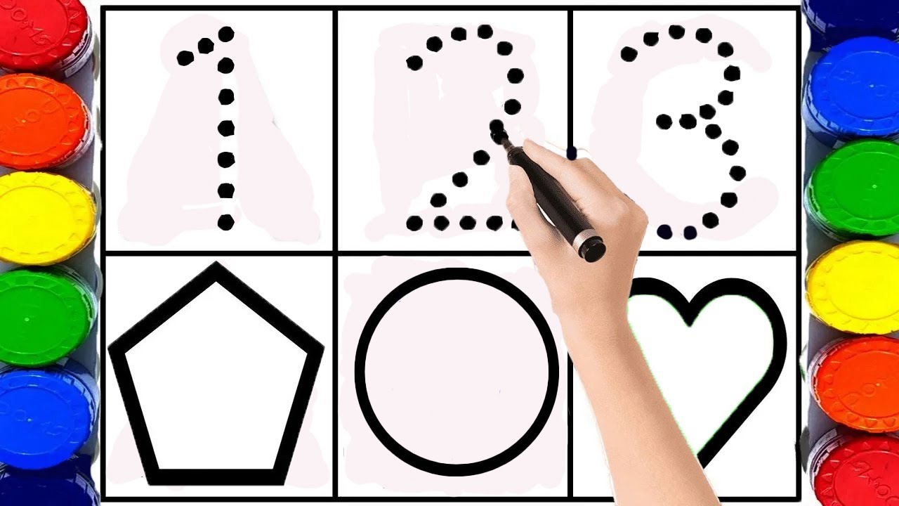 Shapes drawing for kids, 1 to 100 numbers, Learn 2d shapes, Colors for ...