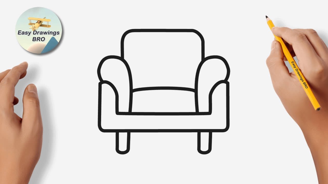 Drawing armchair tutorial | How to draw a chair | Easy Drawings BRO ...