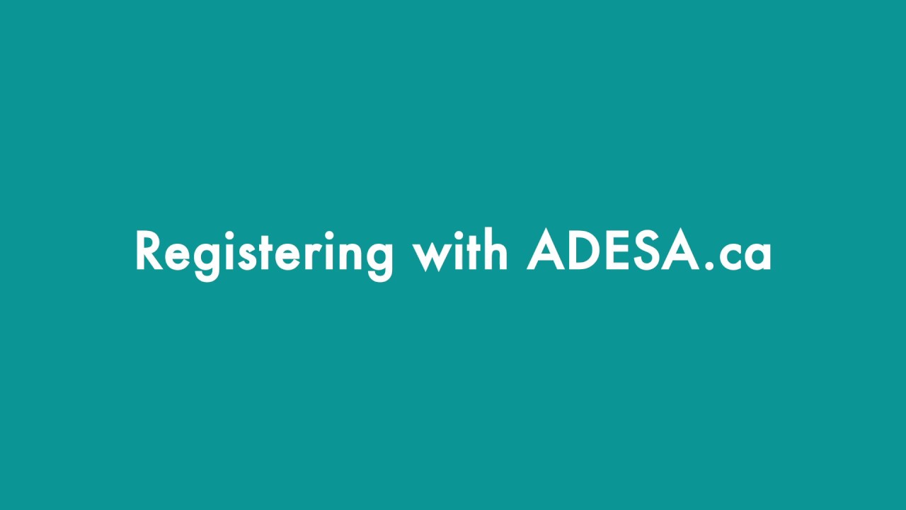 Registering With ADESA.ca - YouTube