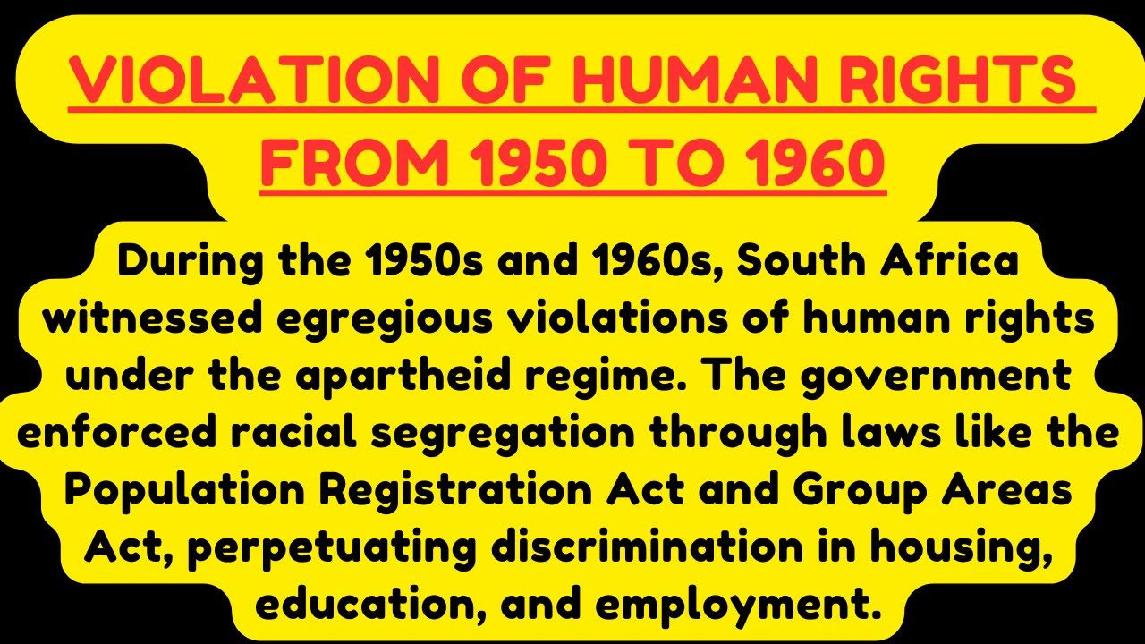 violation of human rights from 1950 to 1960 essay - YouTube