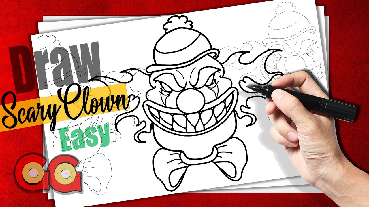 How To Draw A Scary Clown For Kids