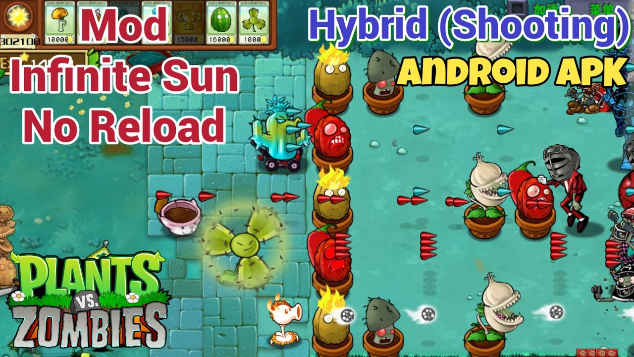 PvZ Hybrid (Shooting) for Android - Mod Infinite Sun no Reload #pvz # ...